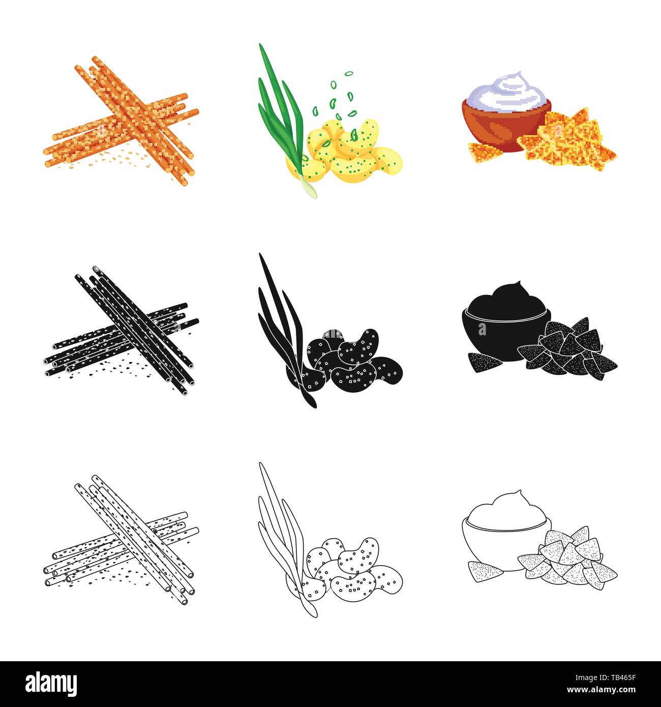 Vector Illustration von Geschmack und seasonin Symbol. Sammlung von ...