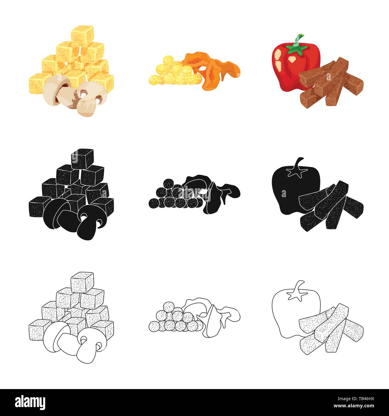 Vector Illustration von Geschmack und seasonin Symbol. Sammlung von ...