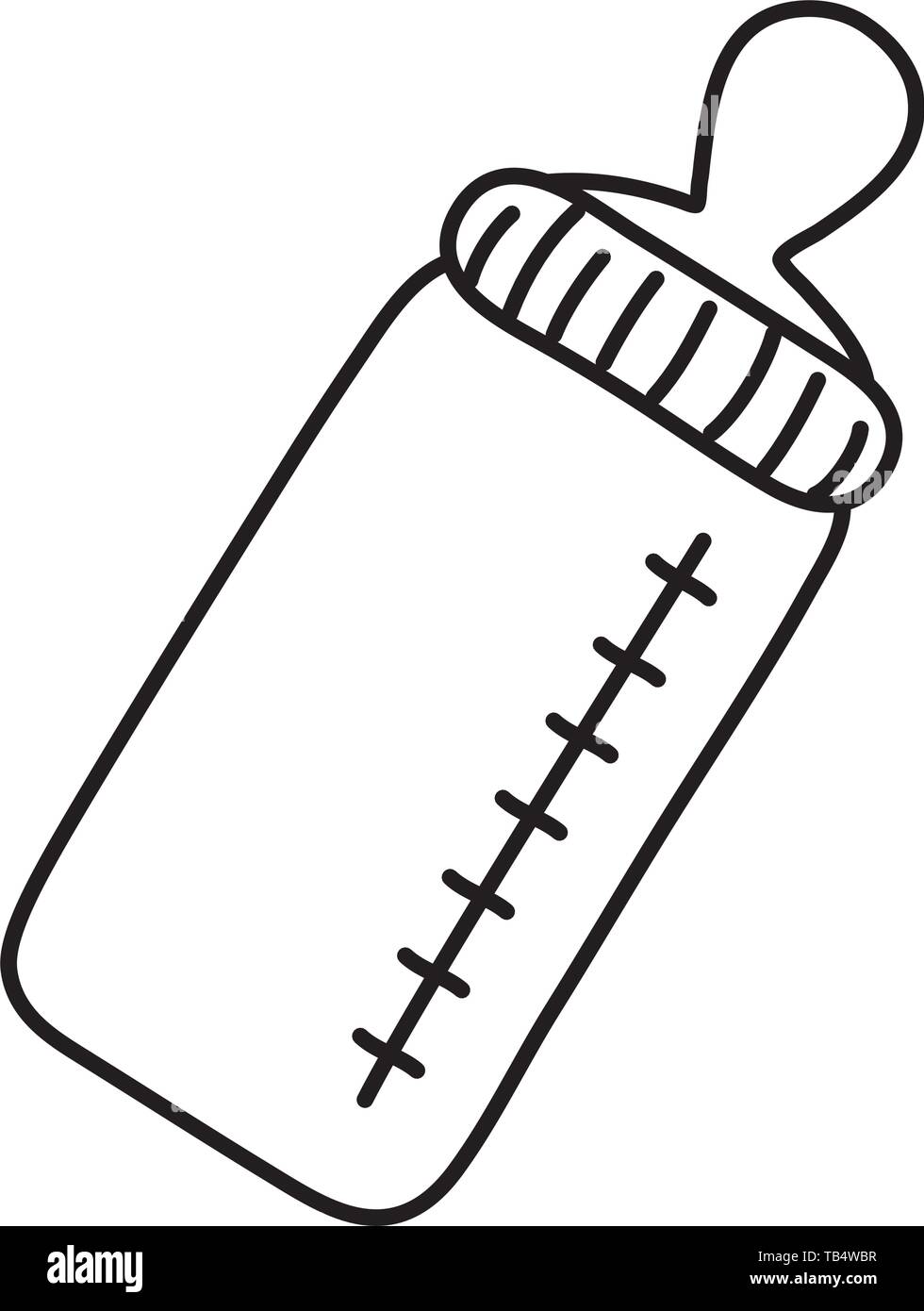 Die flasche Symbol cartoon Schwarz und Weiß Vector Illustration graphic ...