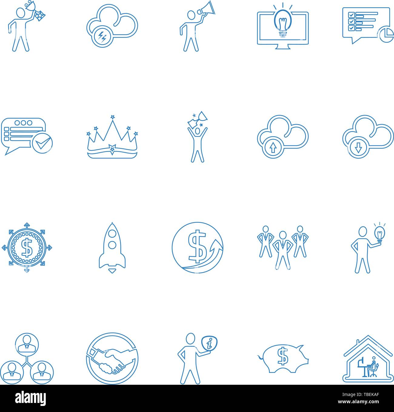 Business Icons einstellen. Symbole für Wirtschaft, Management, Finanzen ...