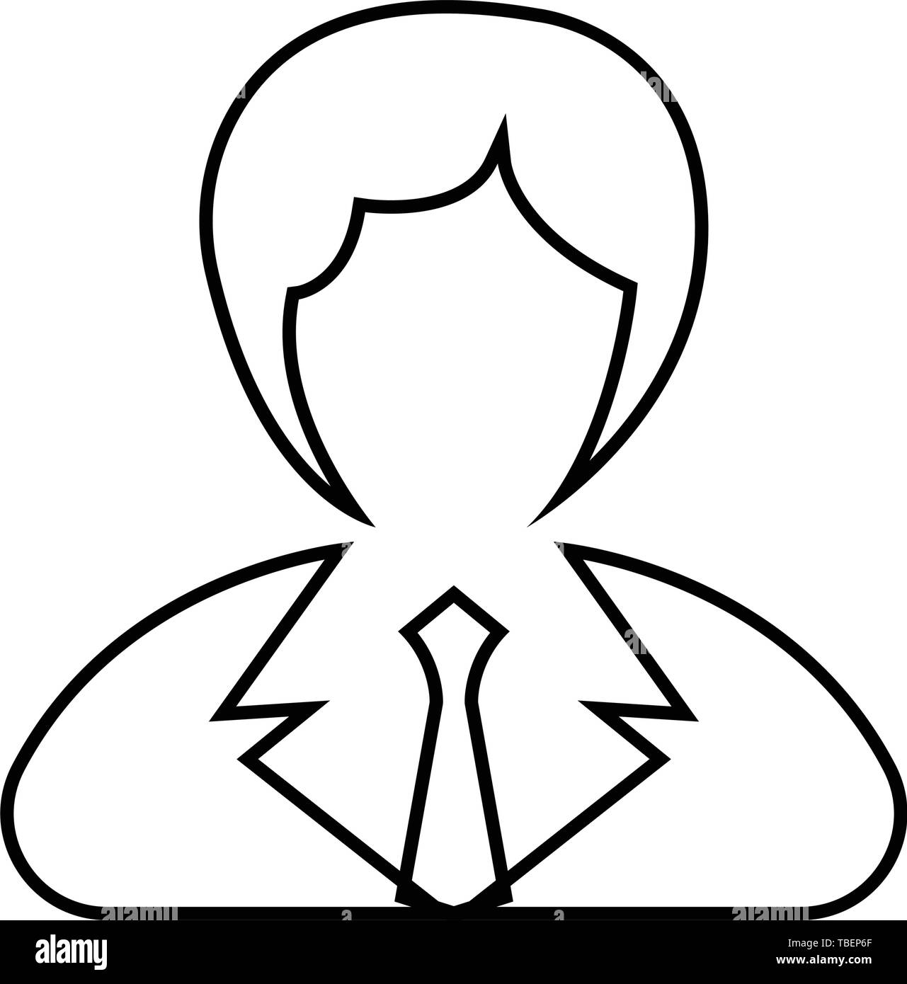 Business women Line Art icon-Vektor. Business girl avatar Profilbild ...