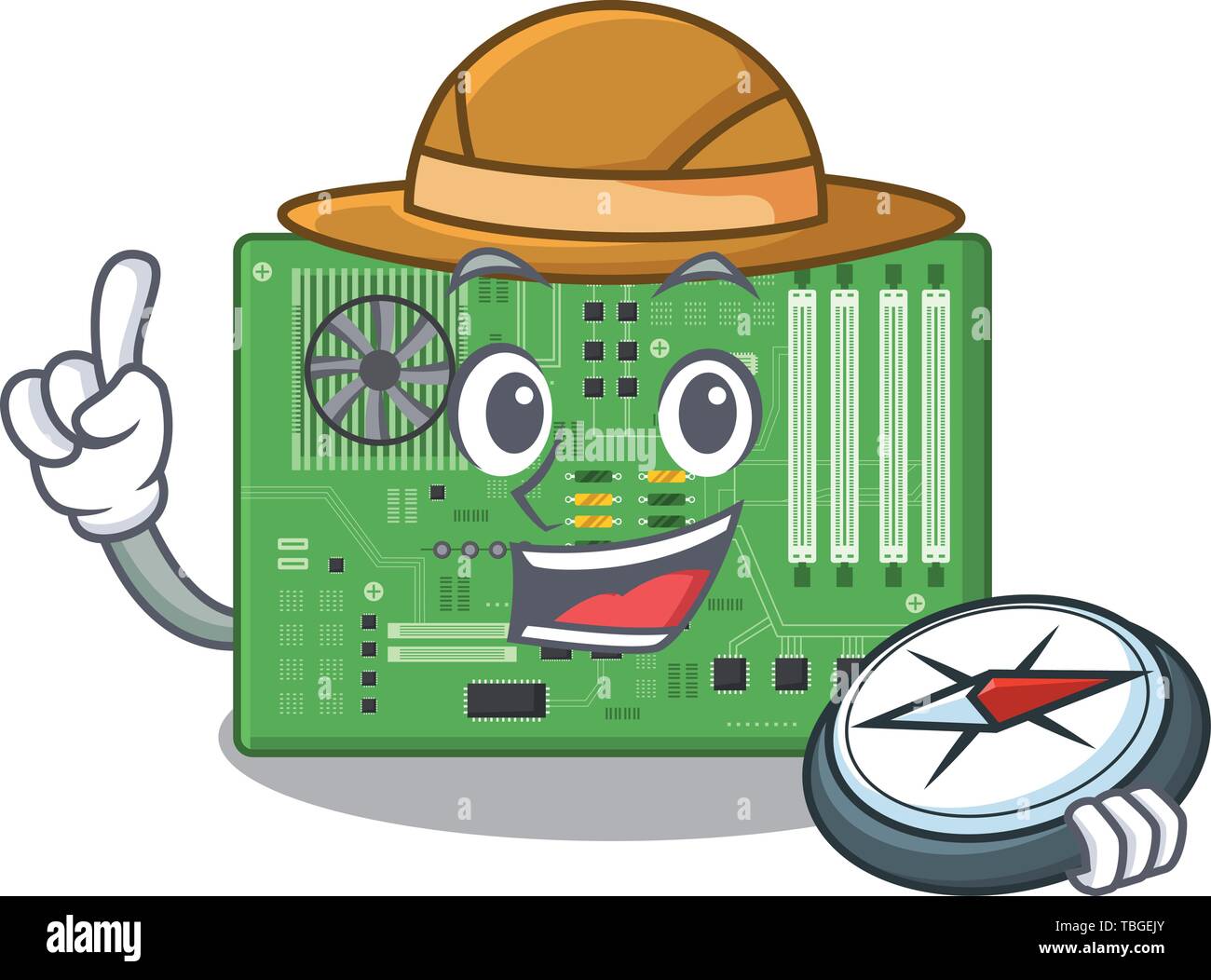 Explorer Motherboard im PC-Cartoon Stock-Vektorgrafik - Alamy