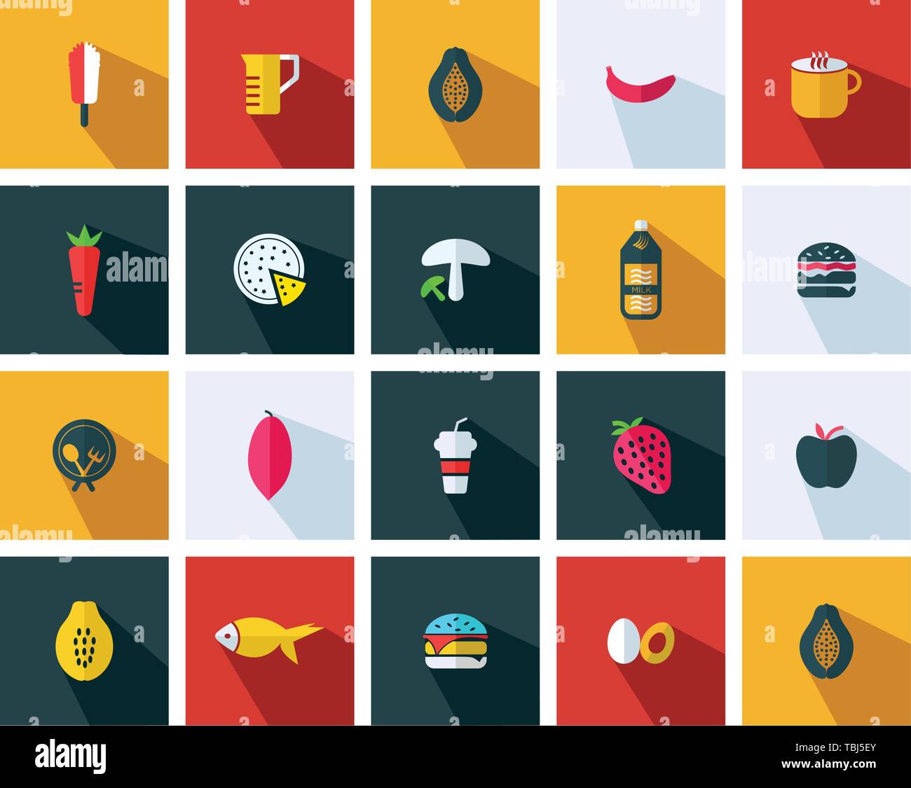 Essen Zeichen Symbole gesetzt - Flachbild Vector Illustration Stock ...