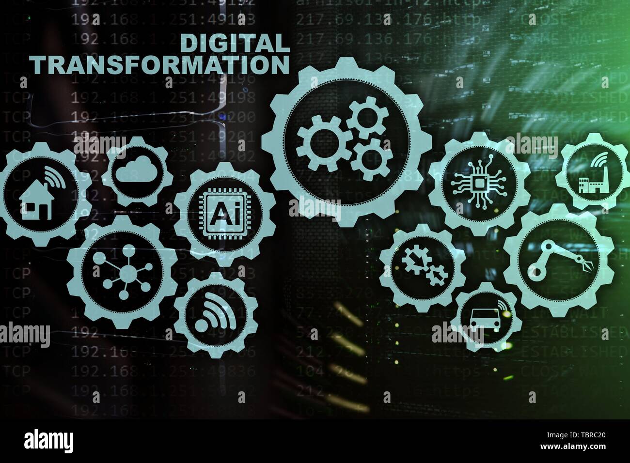Digitale Transformation Konzept der Digitalisierung von Technology ...