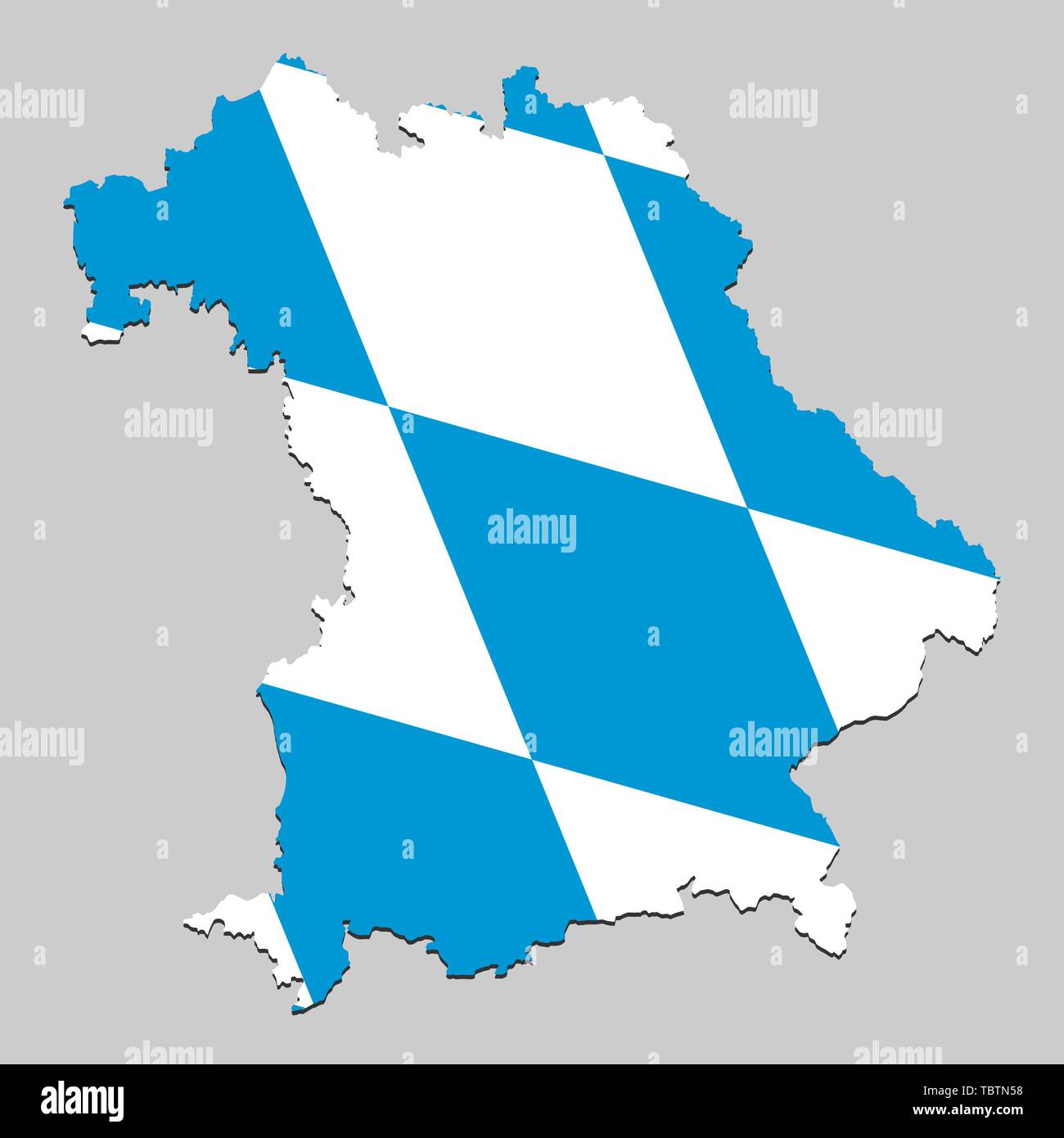 Karte von Bayern ist ein Staat Deutschland mit Flagge. Vector ...