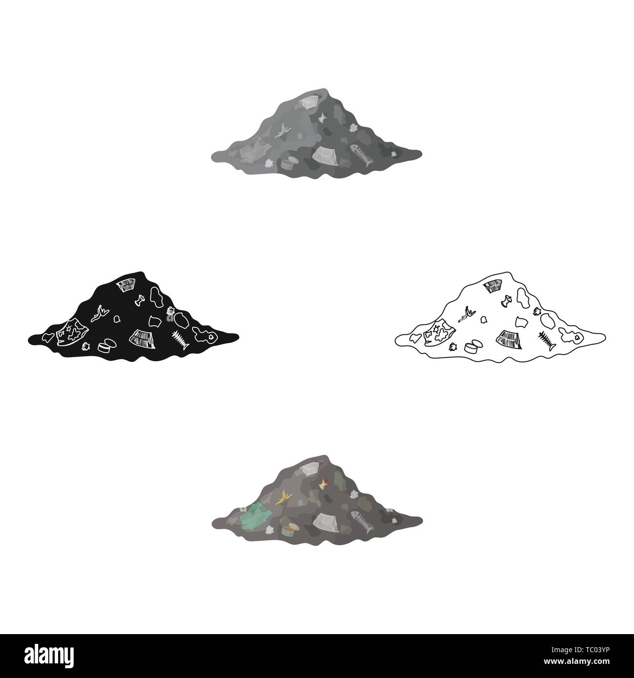 Dump Symbol in Grobentwurf auf weißem Hintergrund. Bio und Ökologie ...