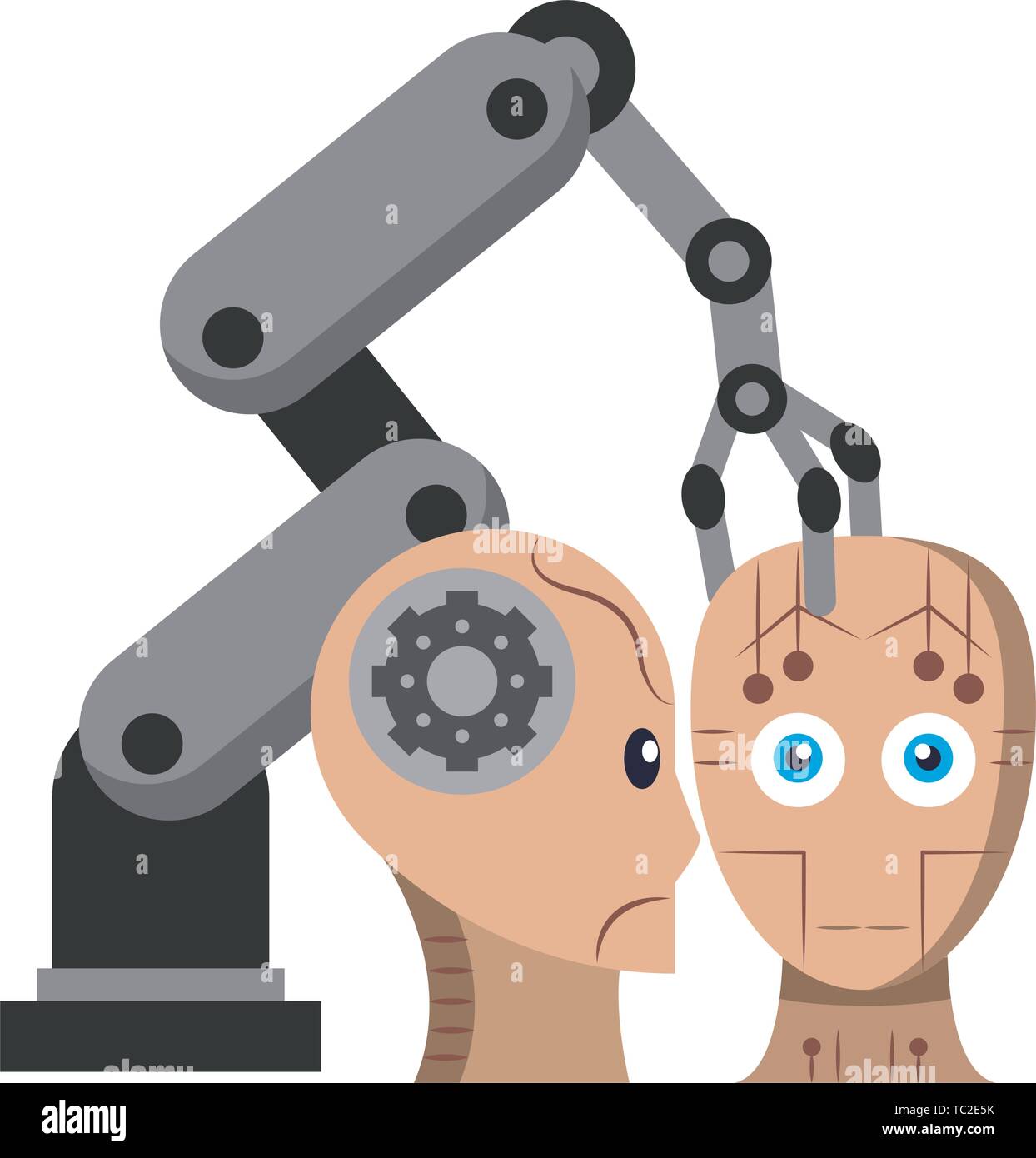 Künstliche Intelligenz Symbole Konzept Cartoon Stock-Vektorgrafik - Alamy