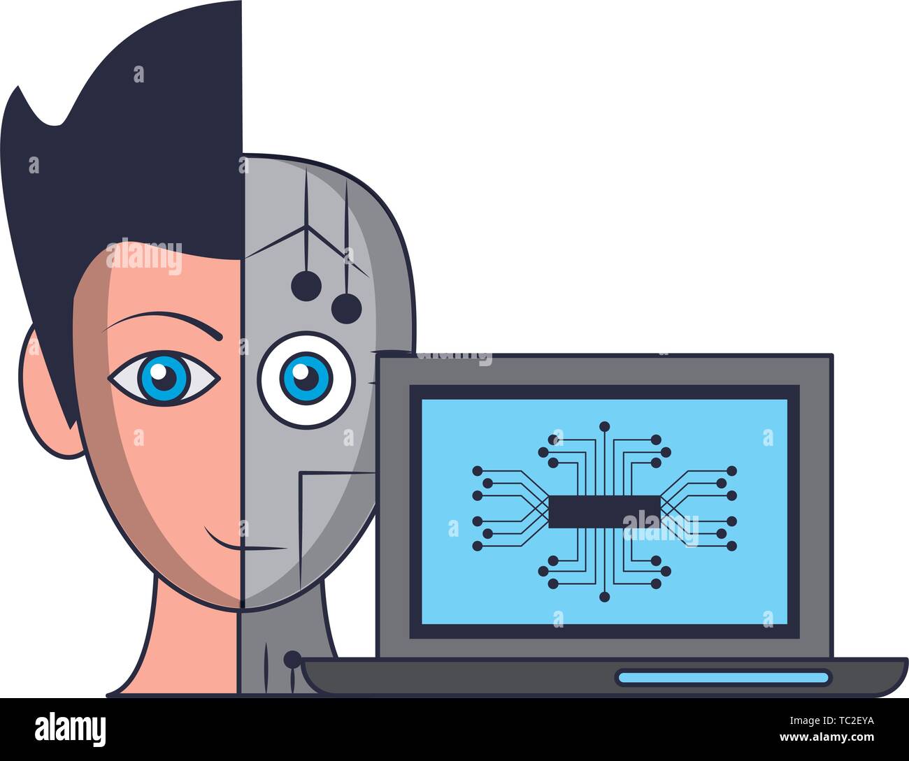 Künstliche Intelligenz Symbole Konzept Cartoon Stock-Vektorgrafik - Alamy