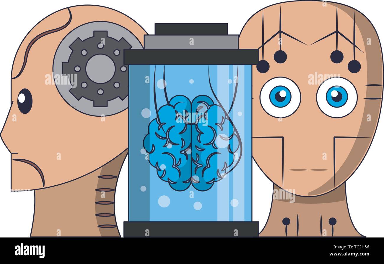 Künstliche Intelligenz Symbole Konzept Cartoon Stock-Vektorgrafik - Alamy