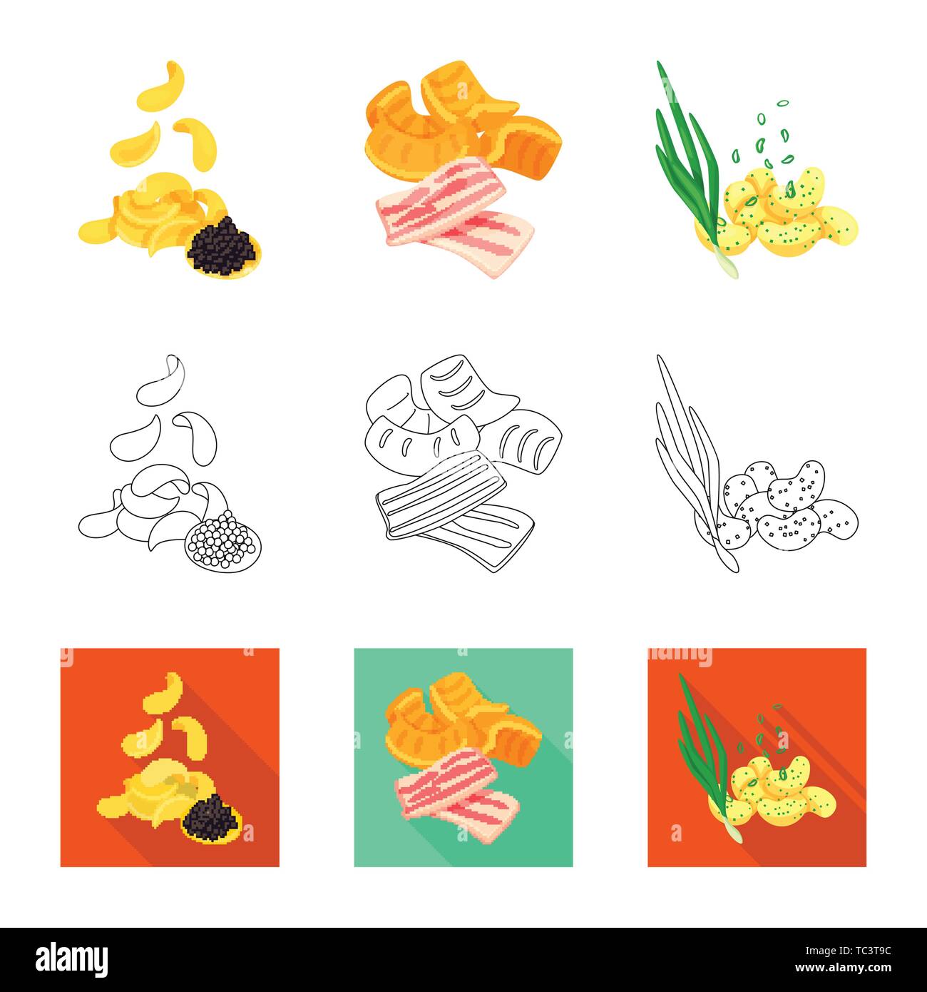 Vector Illustration von Geschmack und seasonin Symbol. Sammlung von ...