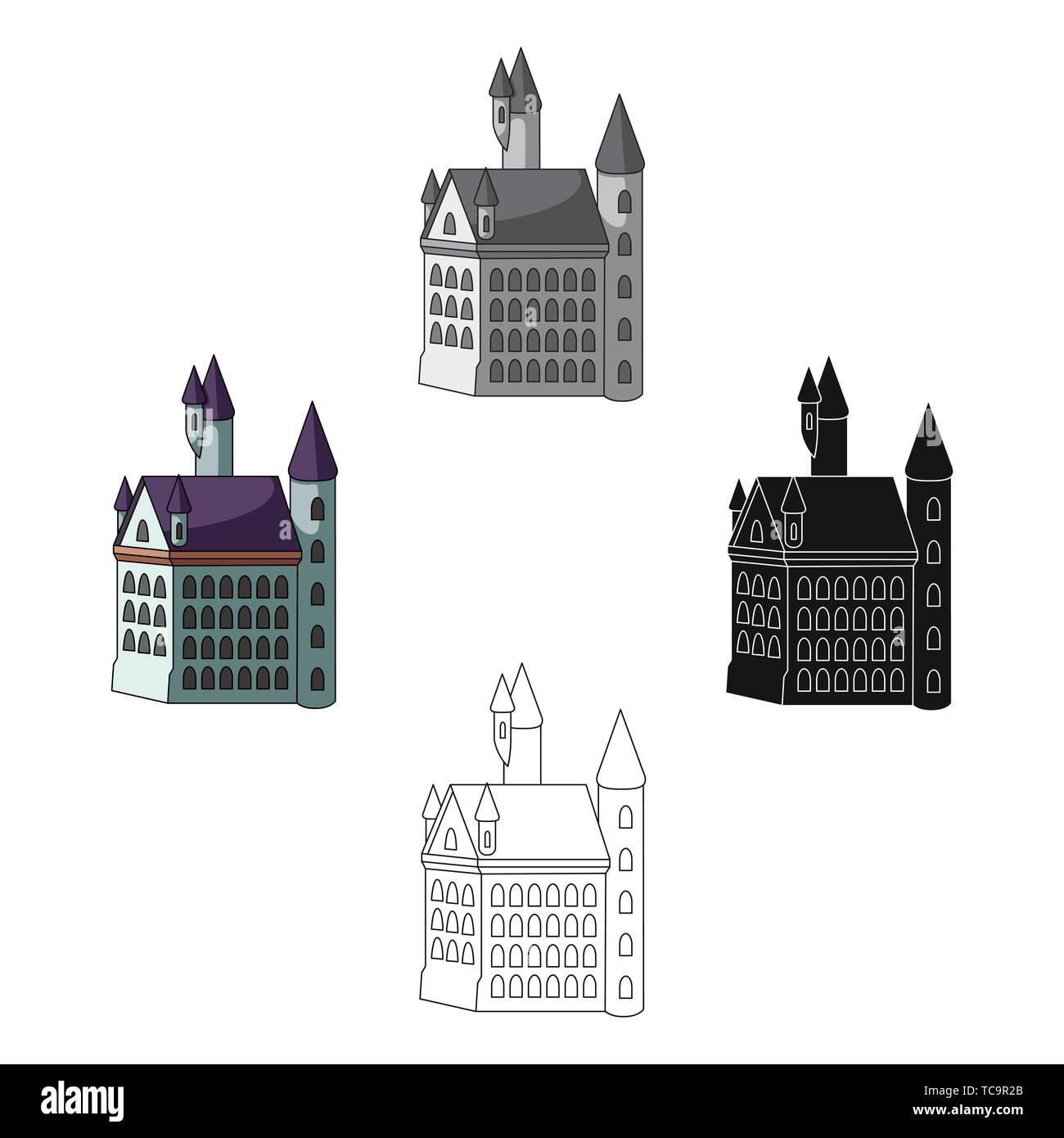 Architektur, Ziegelstein, Gebäude, Cartoon, schwarz, Beton ...