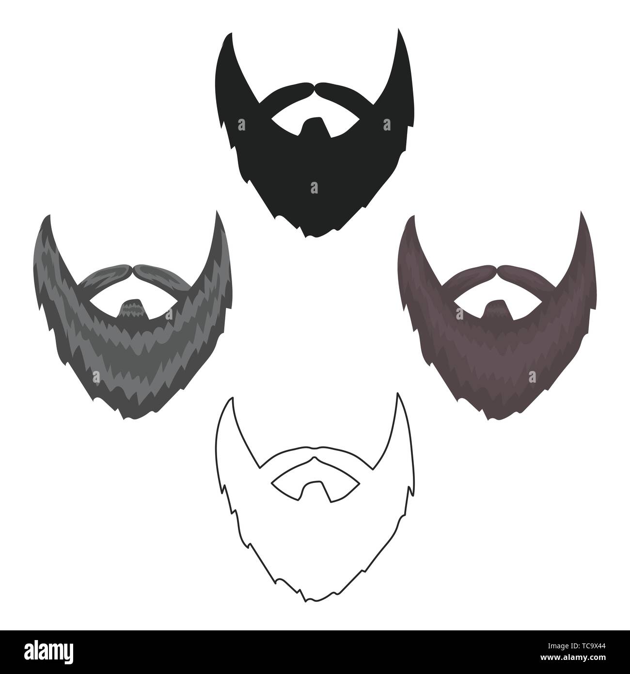 Mann s Bart Symbol im Cartoon Stil, schwarz auf weißem Hintergrund ...