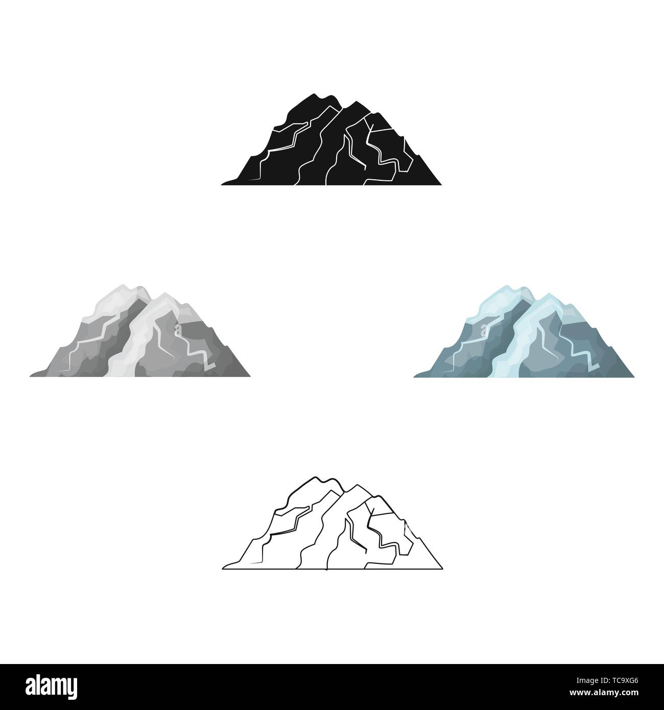 Ice Mountain alle Risse. Der Berg, von denen Eisberge. Verschiedene ...