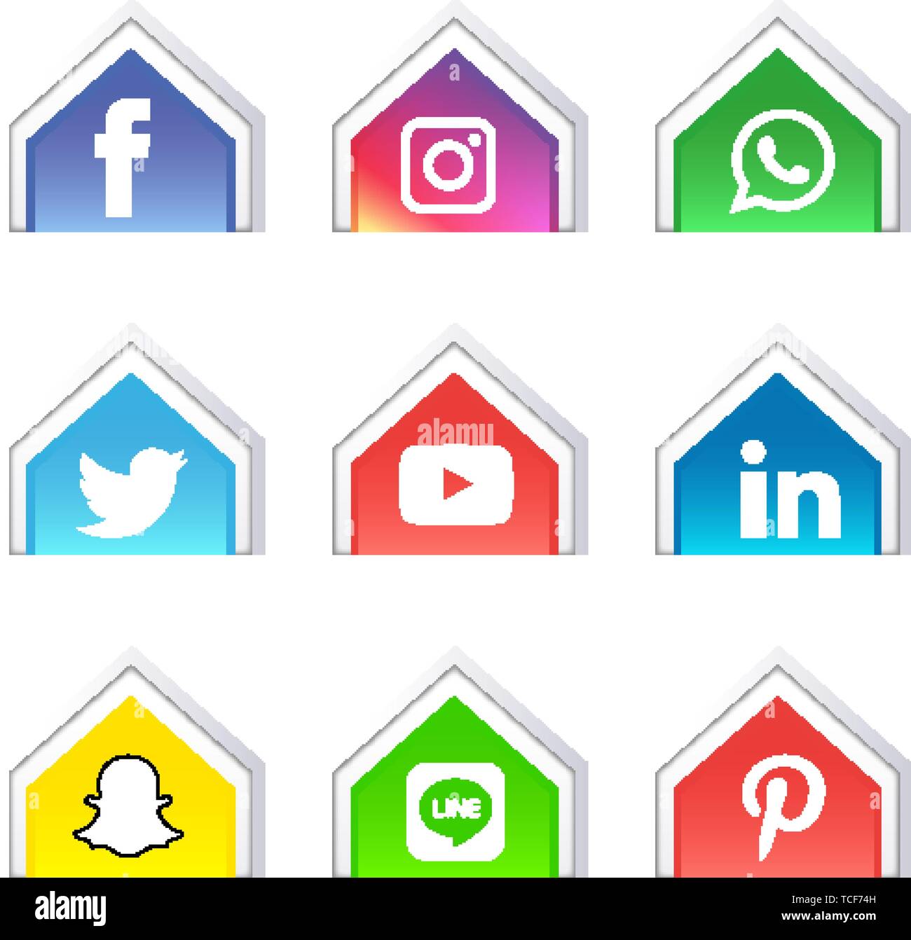 Social media Icons Set Logo Vektor Illustrator-, Sozial-, Medien ...