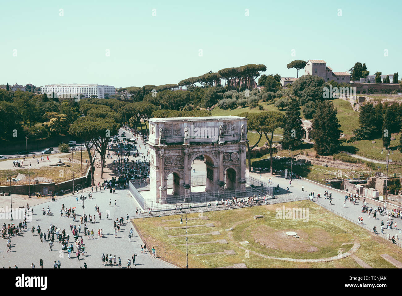 Rom, Italien, 20. Juni 2018: Triumphbogen des Konstantin in Rom ...