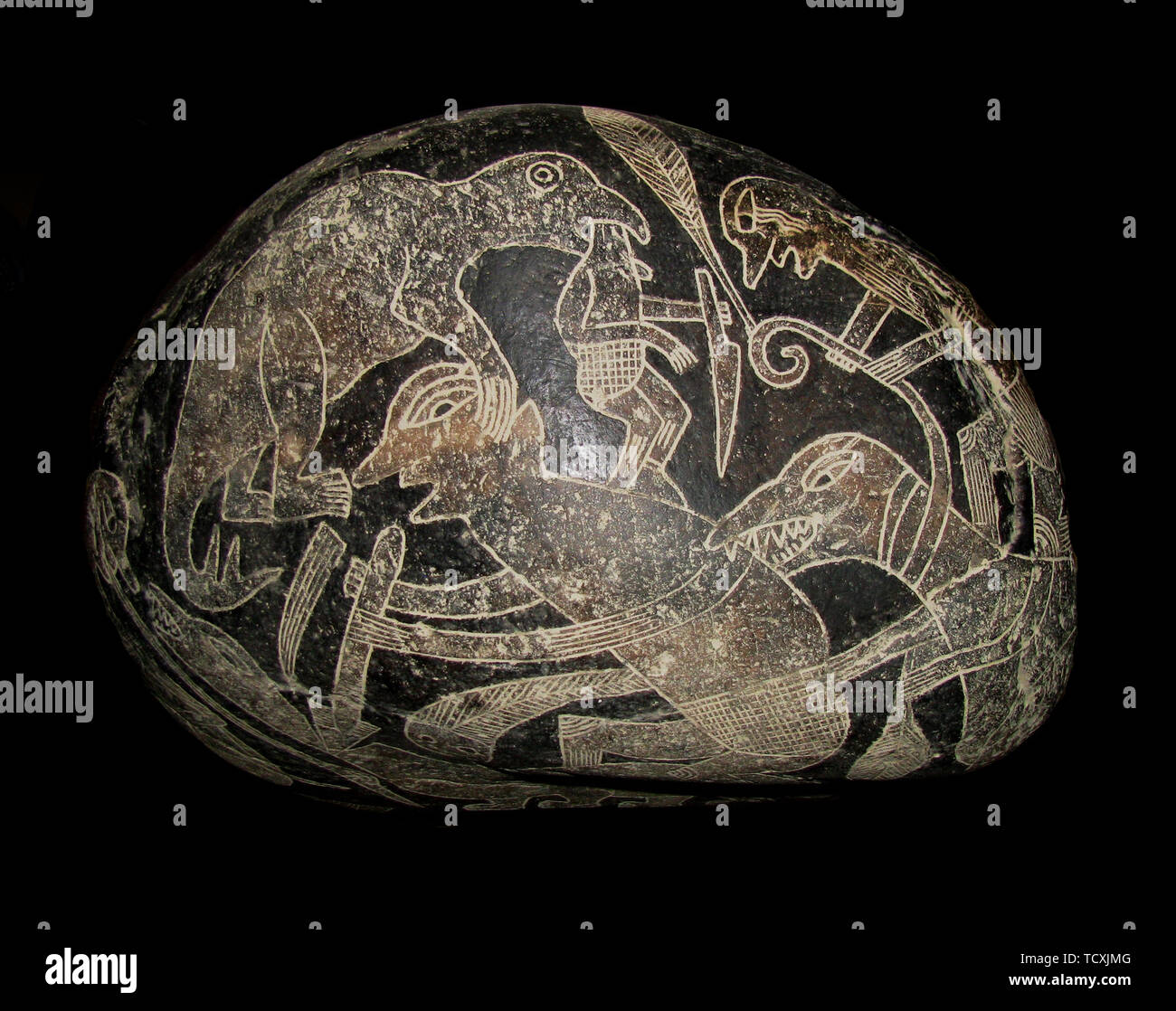 Die ica-Stein. Ein Dinosaurier einen Mann. Schöpfer: Die ICA-Steine ...