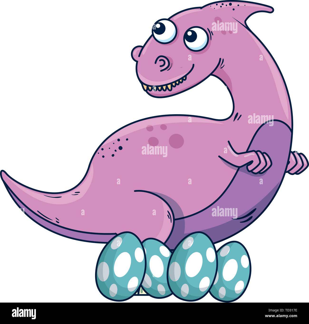 Niedliche Dinosaurier ihre Eier Comic-figur Stock-Vektorgrafik - Alamy