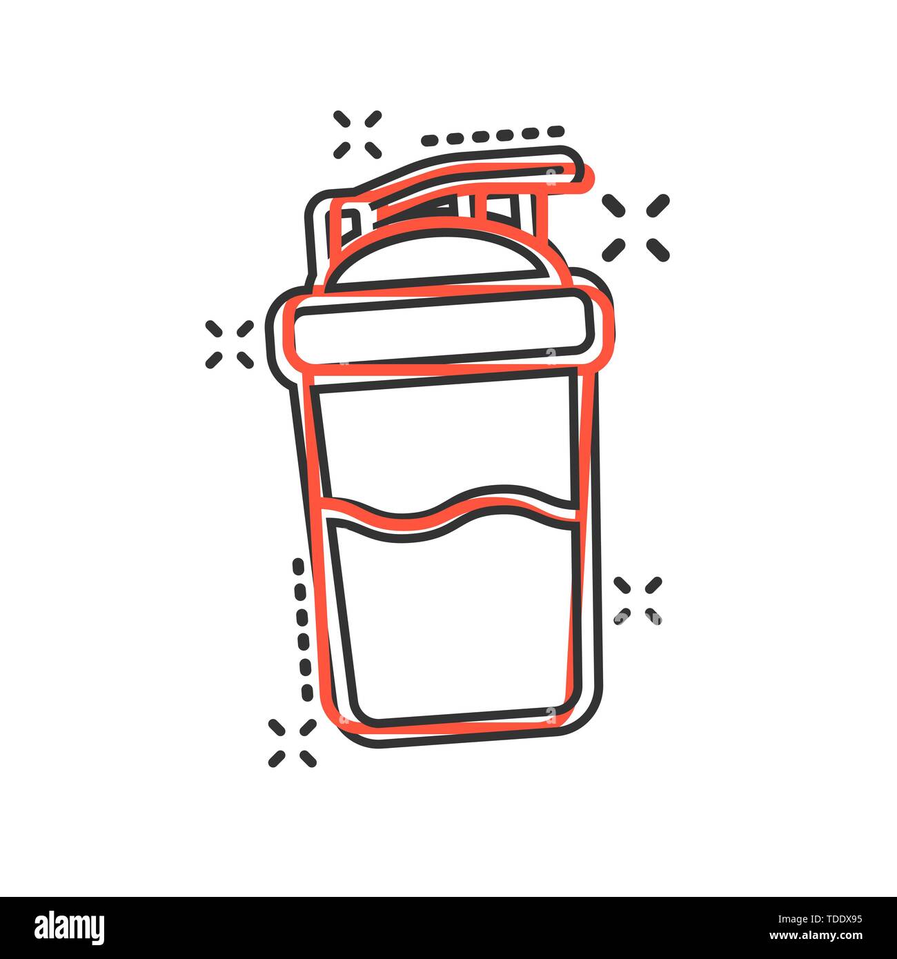 Shaker Symbol im Comic-stil. Sport bottle Vektor Cartoon Illustration ...