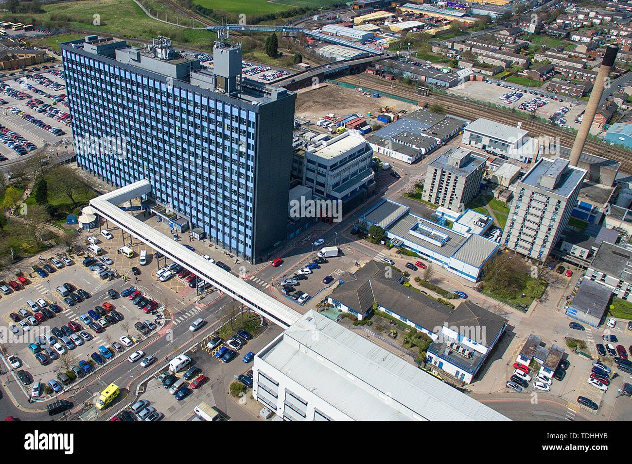 Krankenhaus nhs, die luftaufnahme unterrichten Stockfotos und -bilder ...