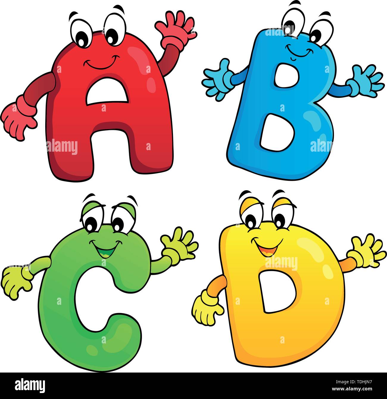 Cartoon ABCD Buchstaben Thema 2 - Eps 10 Vector Illustration Stock ...