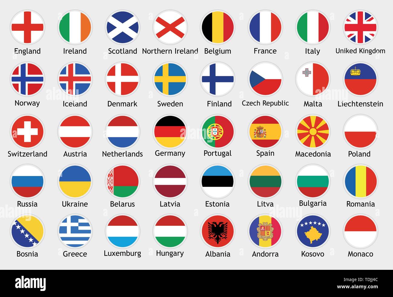 Set flags countries europe vector -Fotos und -Bildmaterial in hoher ...