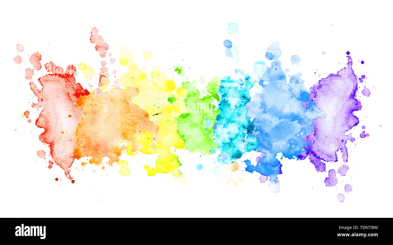 Multicolor Aquarell horizontale Streifen. Isolierten Ort auf weißem ... Multicolor Aquarell horizontale Streifen. Isolierten Ort auf weißem ...