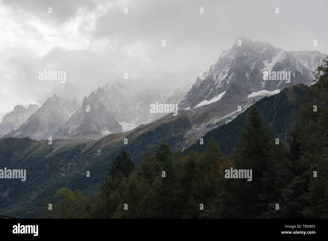 Regentag in den Französischen Alpen, Chamonix, Französische Alpen ...