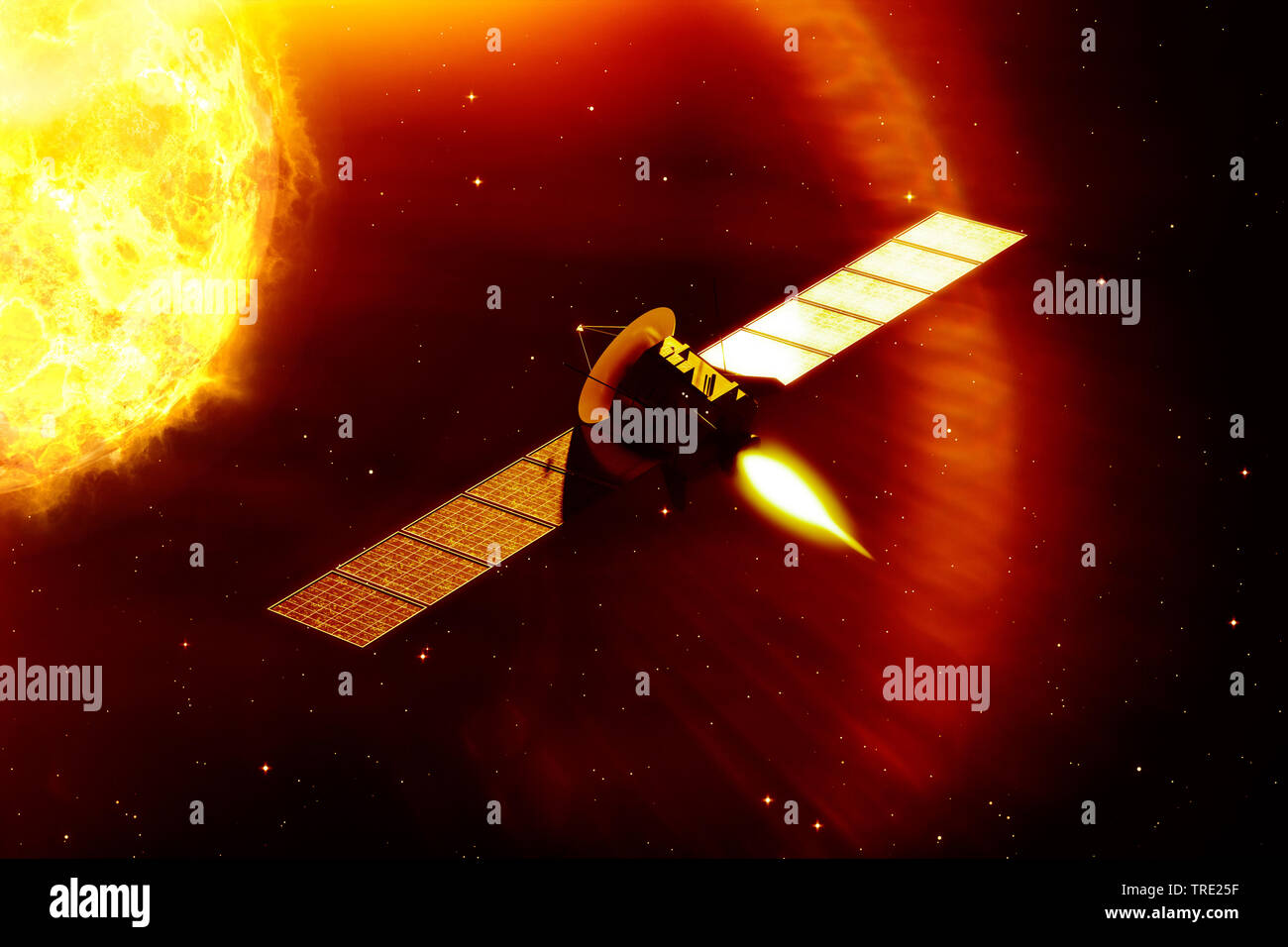 Raumsonde auf dem Weg zum Sun, Computer Grafik Stockfotografie - Alamy