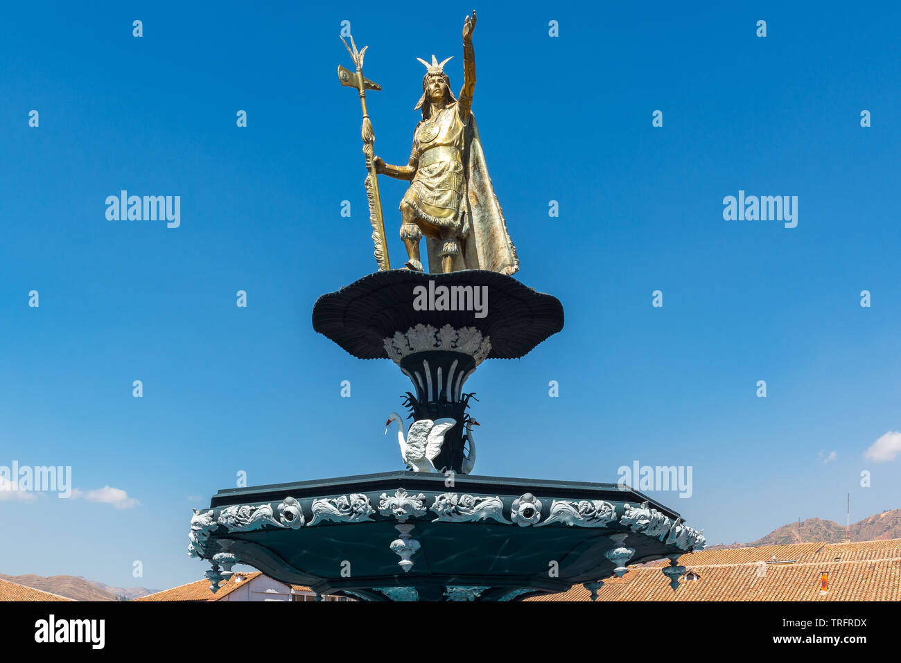 Cusco inca pachacutec peru peruanische skulptur statue -Fotos und ...