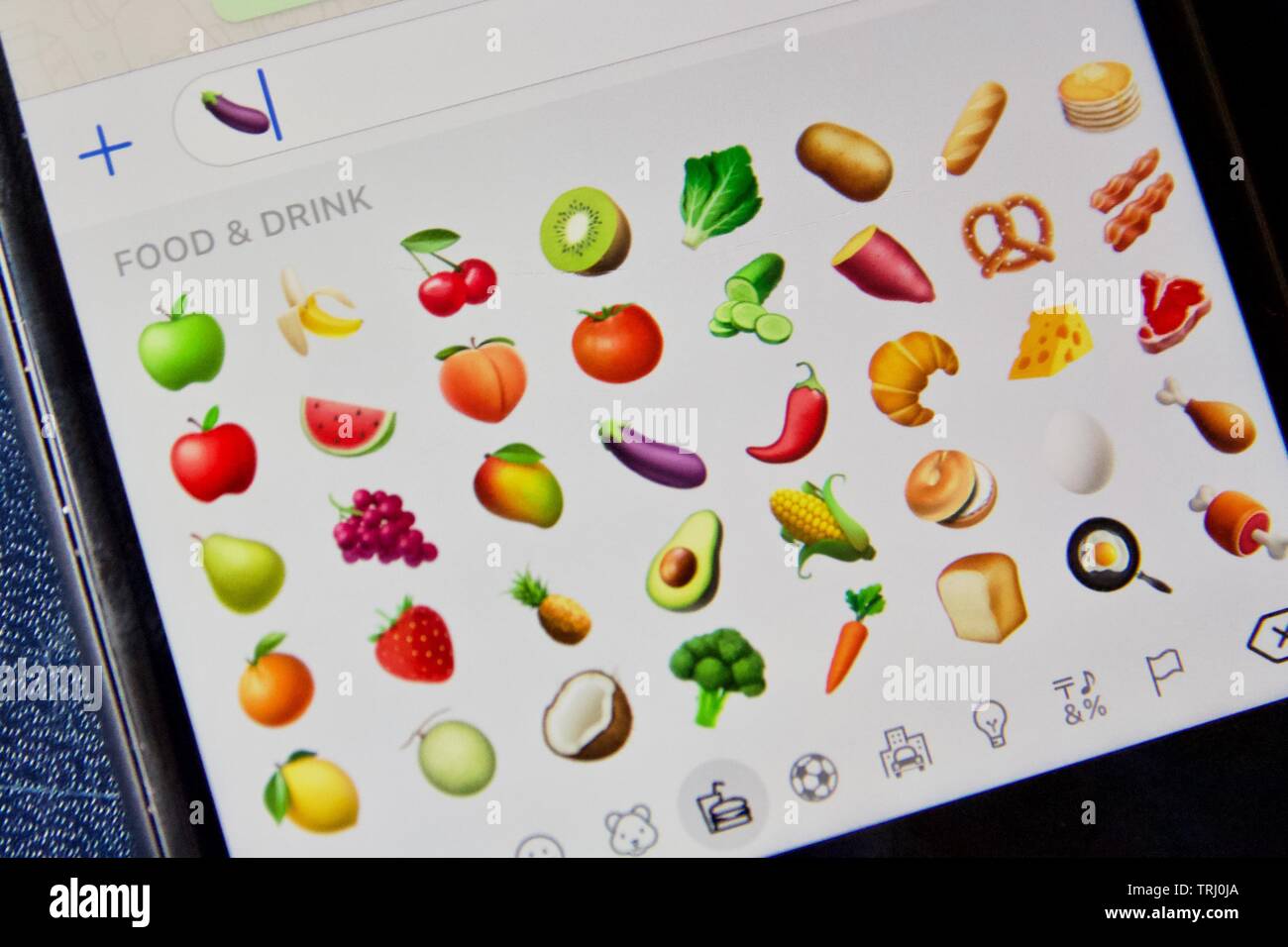 Essen & Trinken emojis auf Whatsapp, mit der Aubergine oder eierfrucht ...