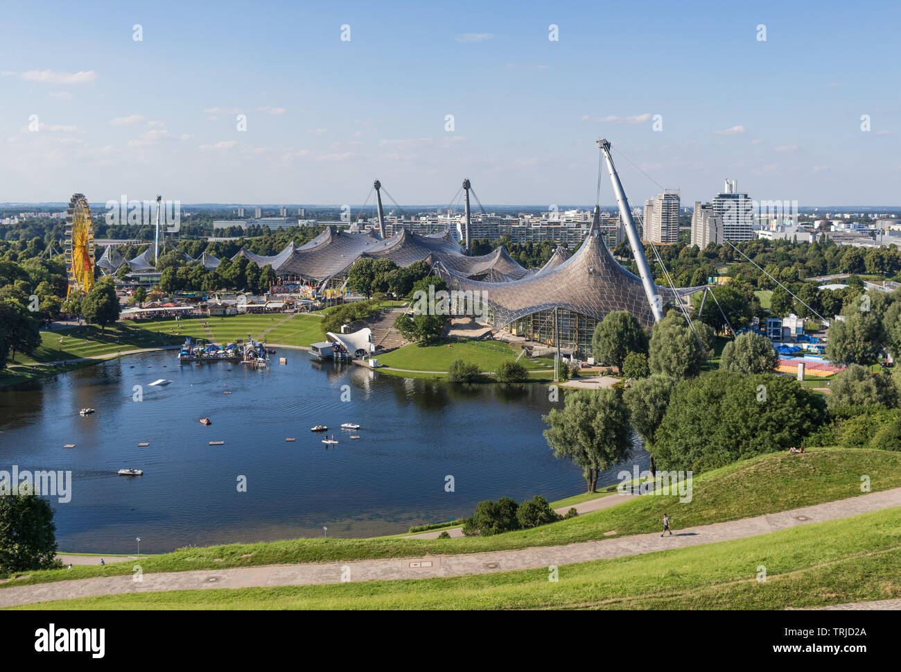 Olympiapark Munich Olympic Stadium Germany Stockfotos und -bilder ...