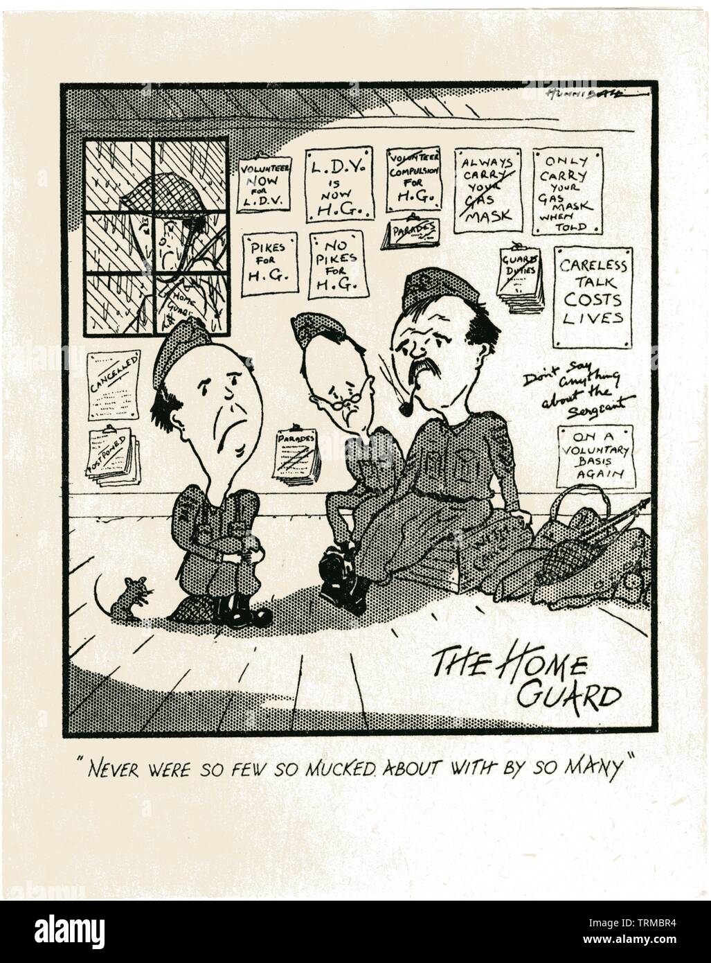 WW2 Home Guard. Cartoon Abdeckung der Karte mit der Darstellung der ...