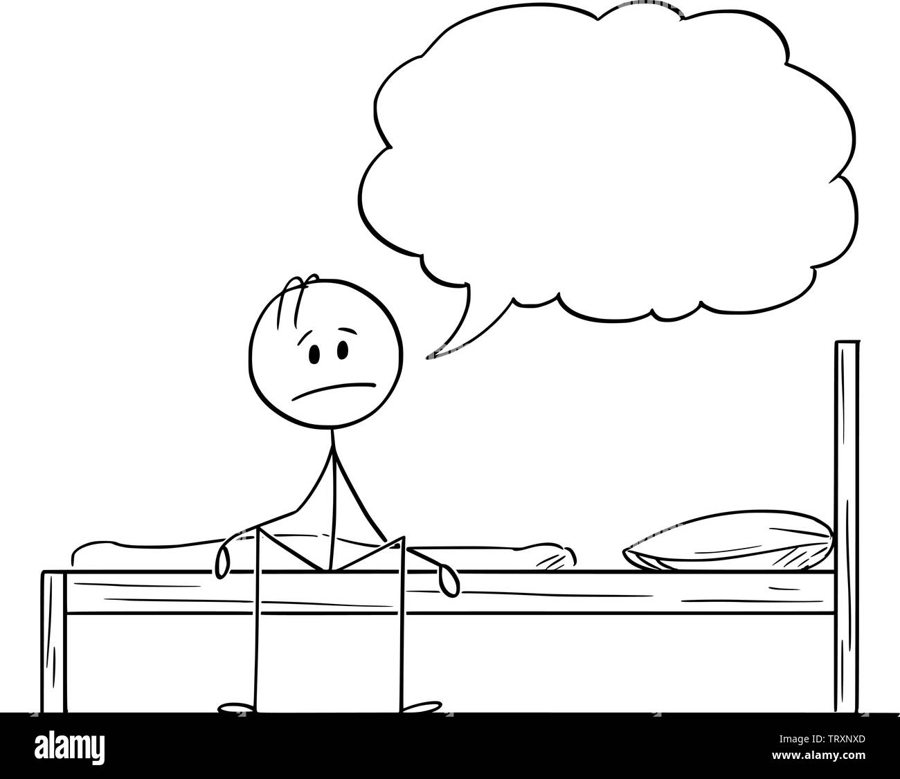 Vektor cartoon Strichmännchen Zeichnung konzeptuelle Abbildung: Müde ...