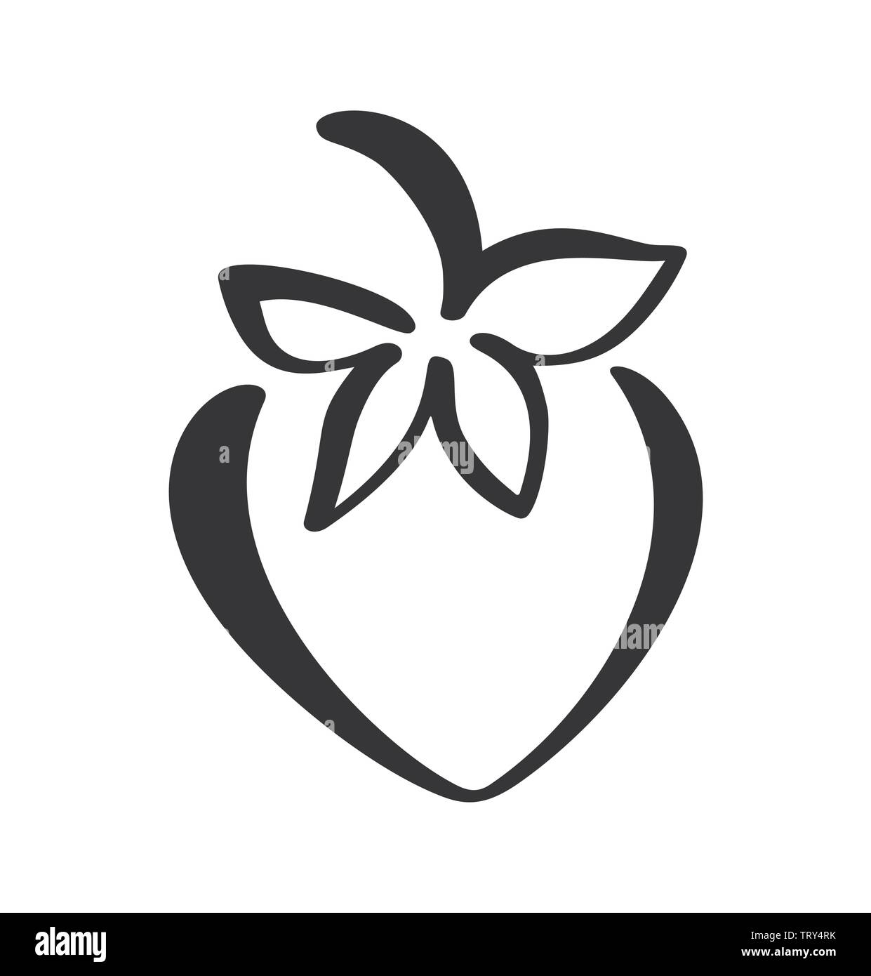 Erdbeere Hand gezeichneten Umriss doodle Symbol. Vektor Skizze Logo ...