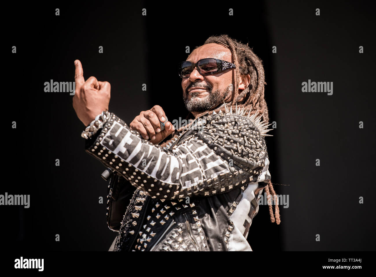 Benji Webbe, Sänger der britischen Rockband Skindred, live auf der ...