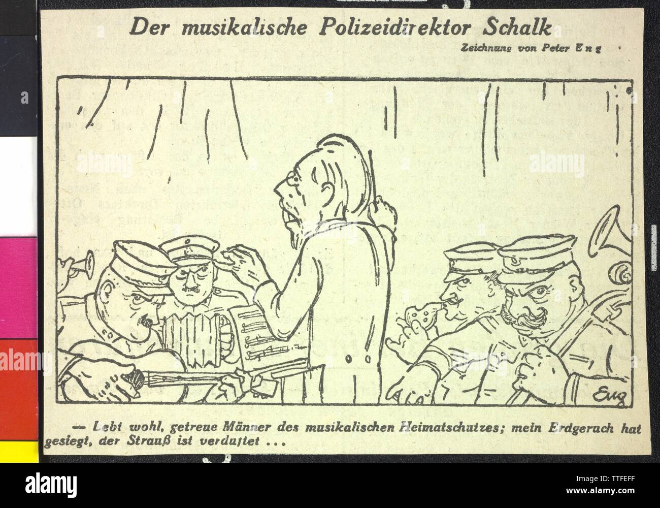 Schalk, Franz, der Karikatur als usically Polizeikommandant bin." Nach ...