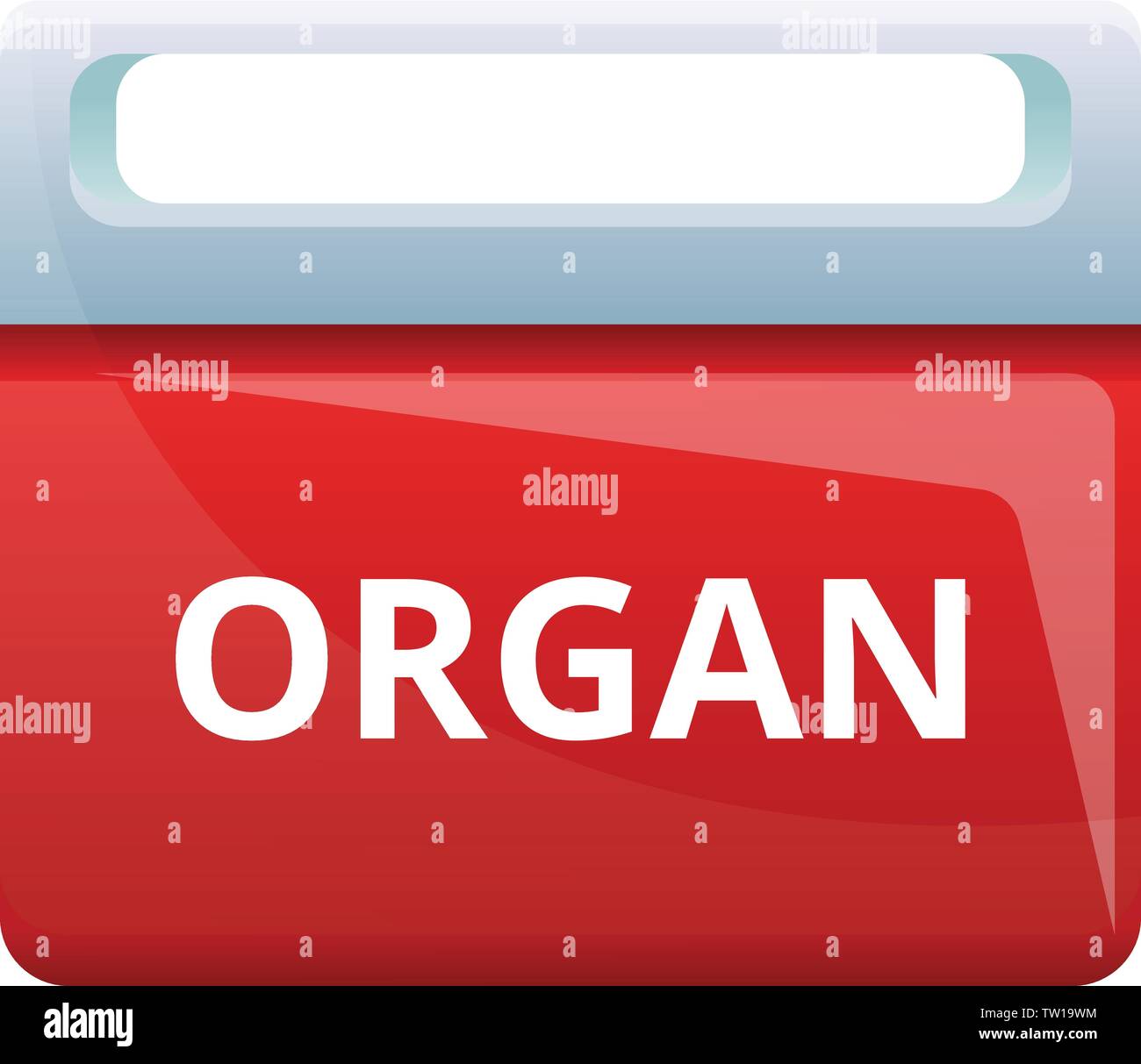 Orgel, Symbol. Cartoon von Orgel box Vektor Symbol für Web Design auf ...