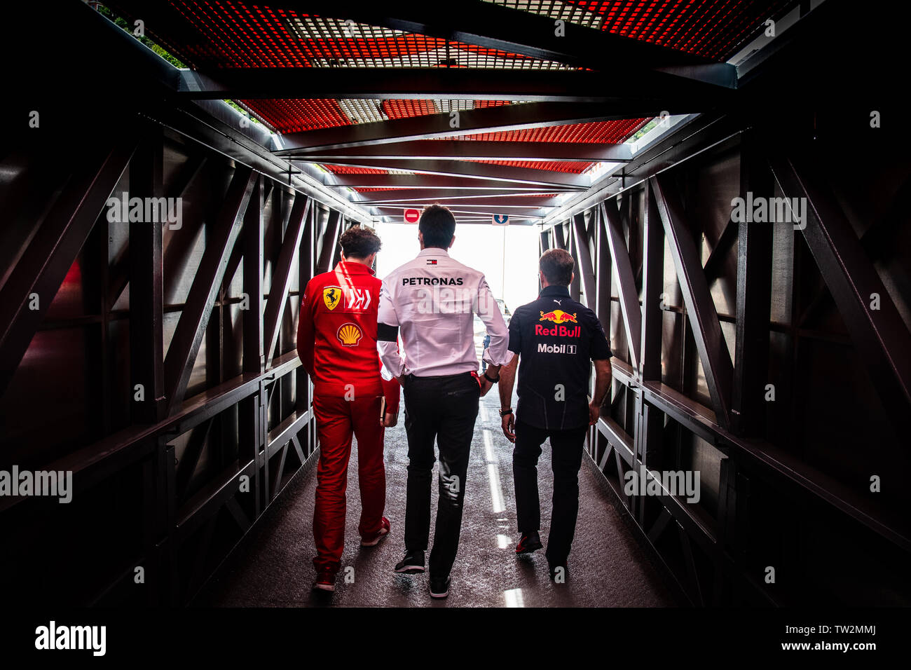 Monte Carlo / Monaco 25/05/2019 - F1-oberen Messing - Mattia Binotto (Ferrari), Toto Wolff ...