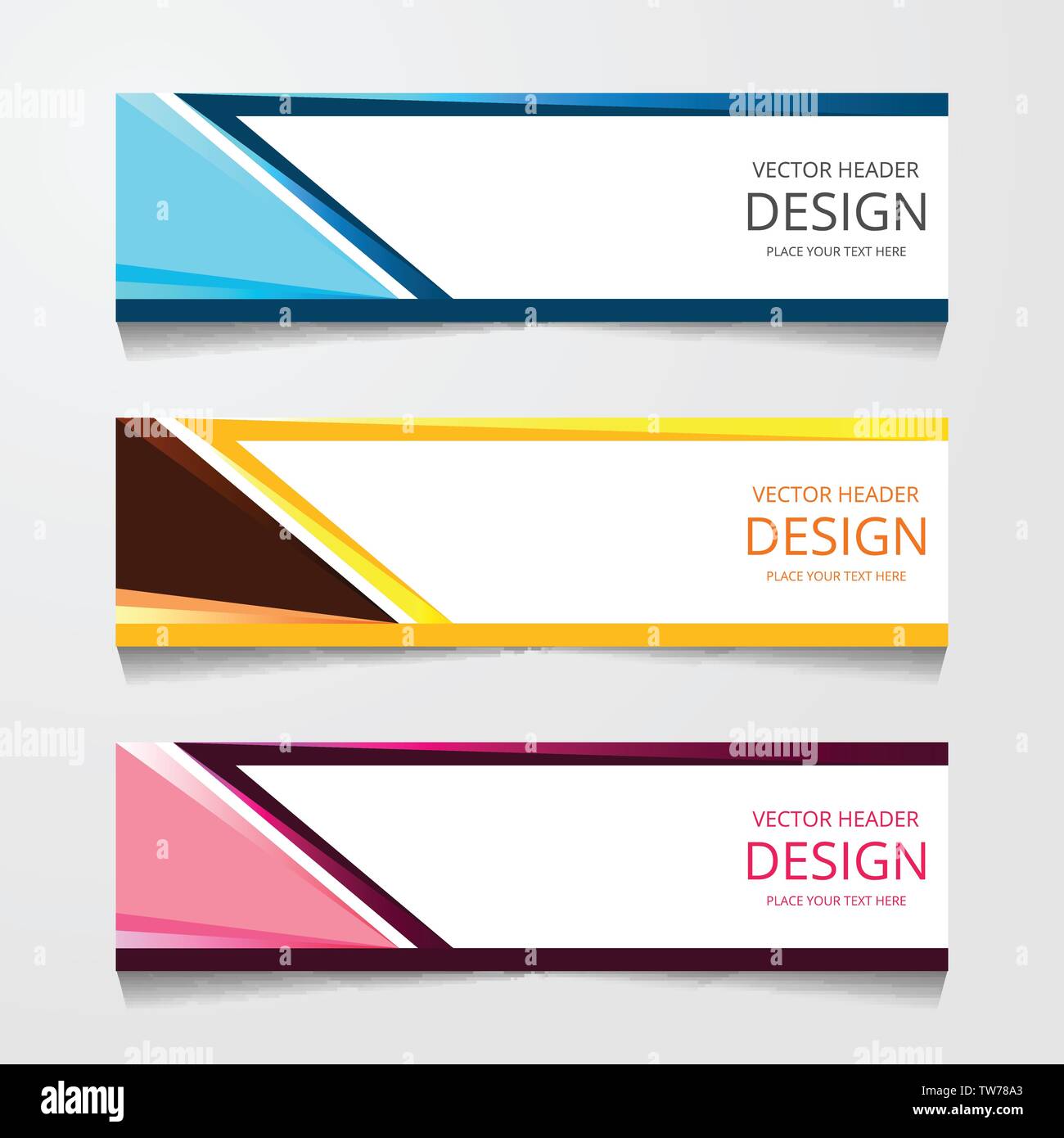 Abstrakte design Banner, Web Template mit drei verschiedenen Farben ... Abstrakte design Banner, Web Template mit drei verschiedenen Farben ...