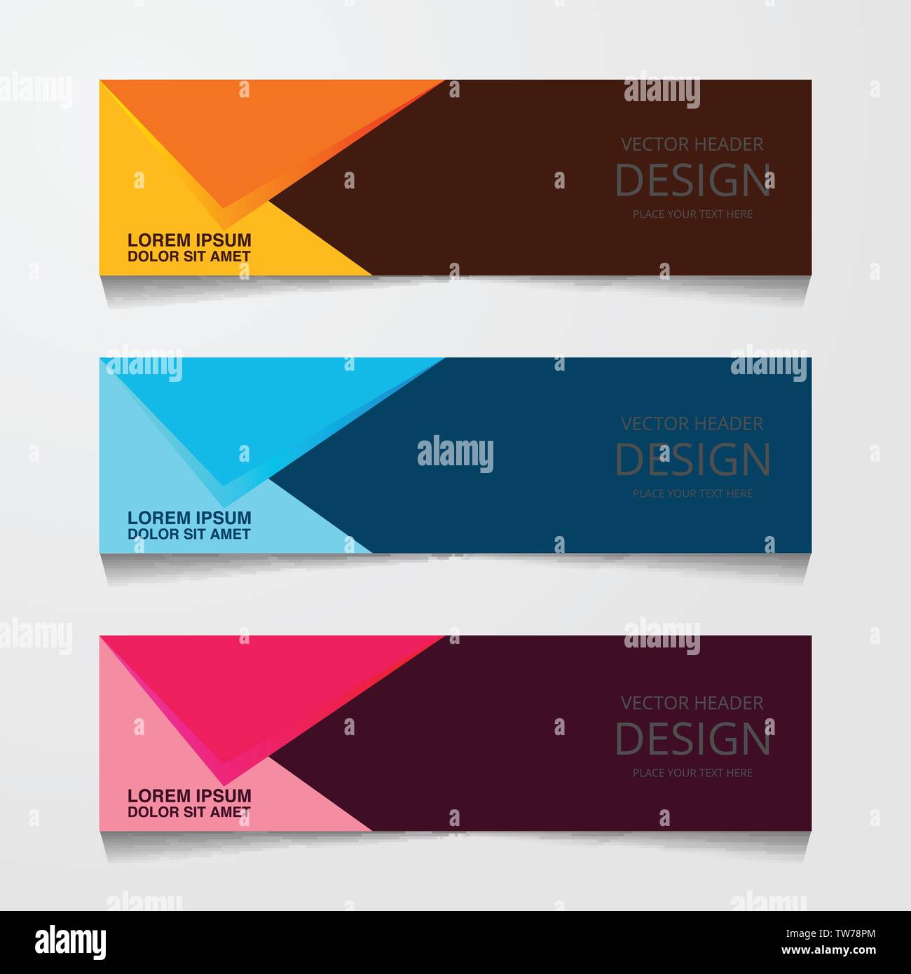 Abstrakte design Banner, Web Template mit drei verschiedenen Farben ...