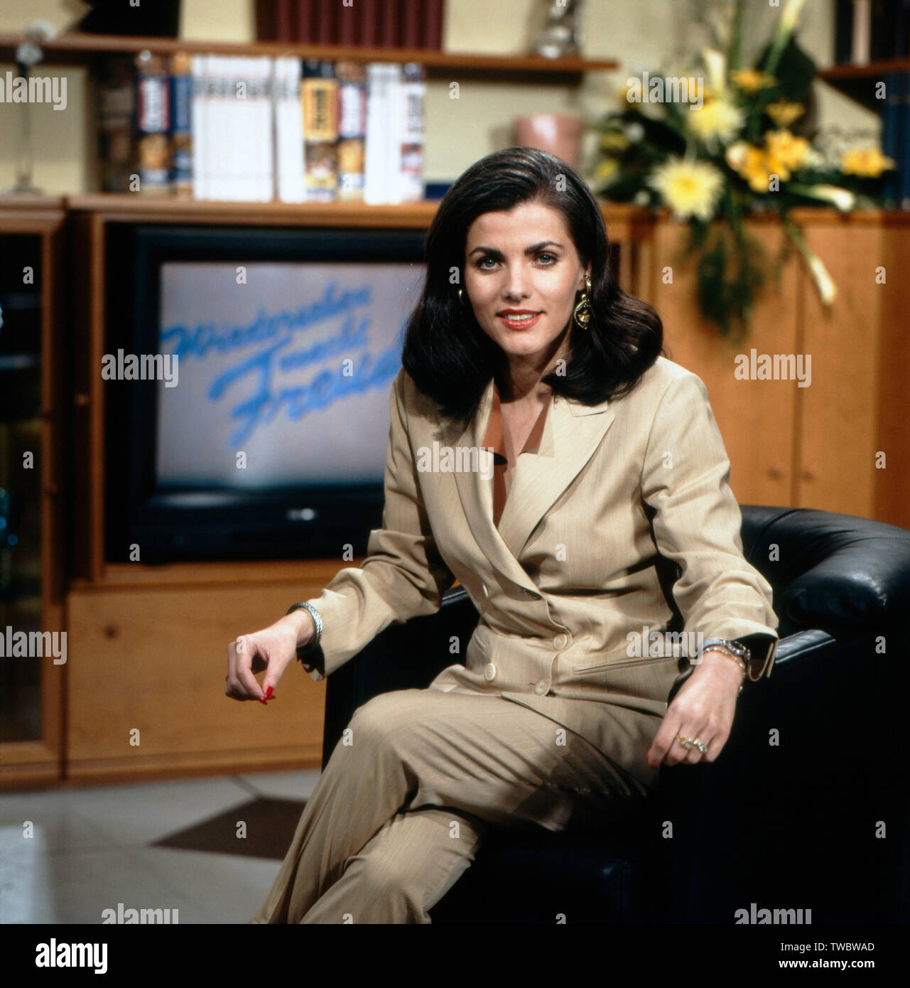 Deutsche Fernsehmoderatorin Birgit Schrowange in der ZDF-Sendung ...