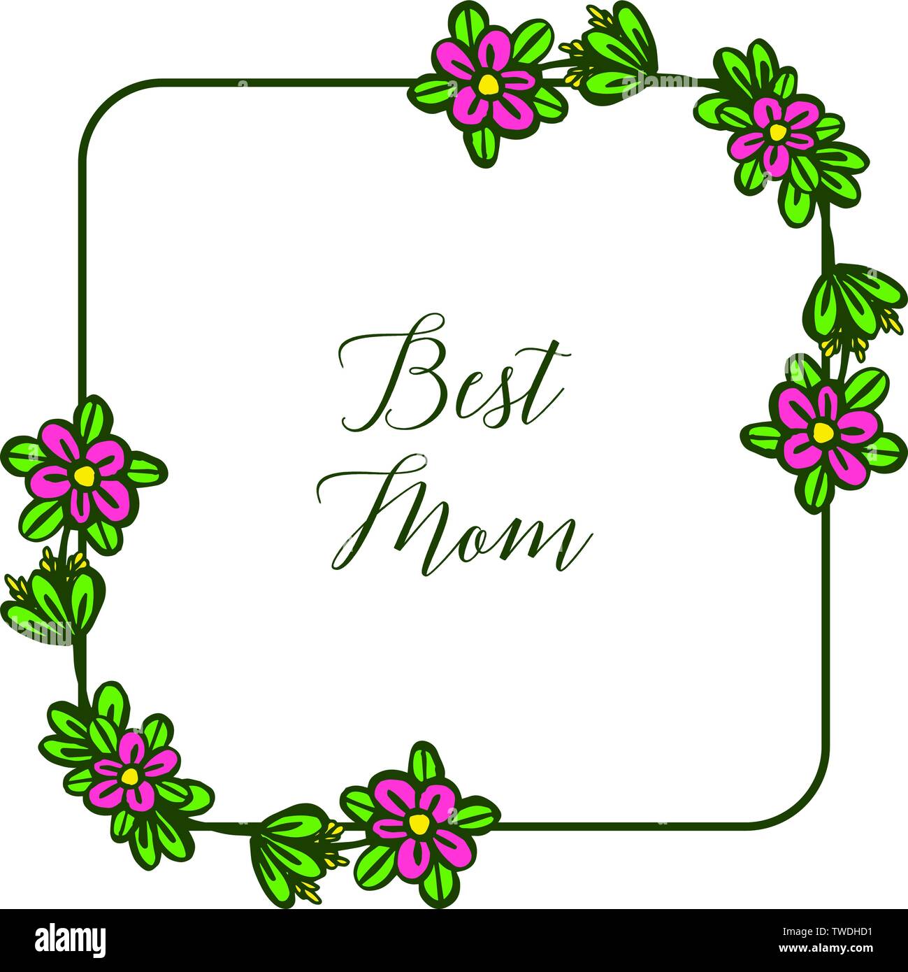Vector Illustration Form der Karte beste Mama mit verschiedenen Menge ...