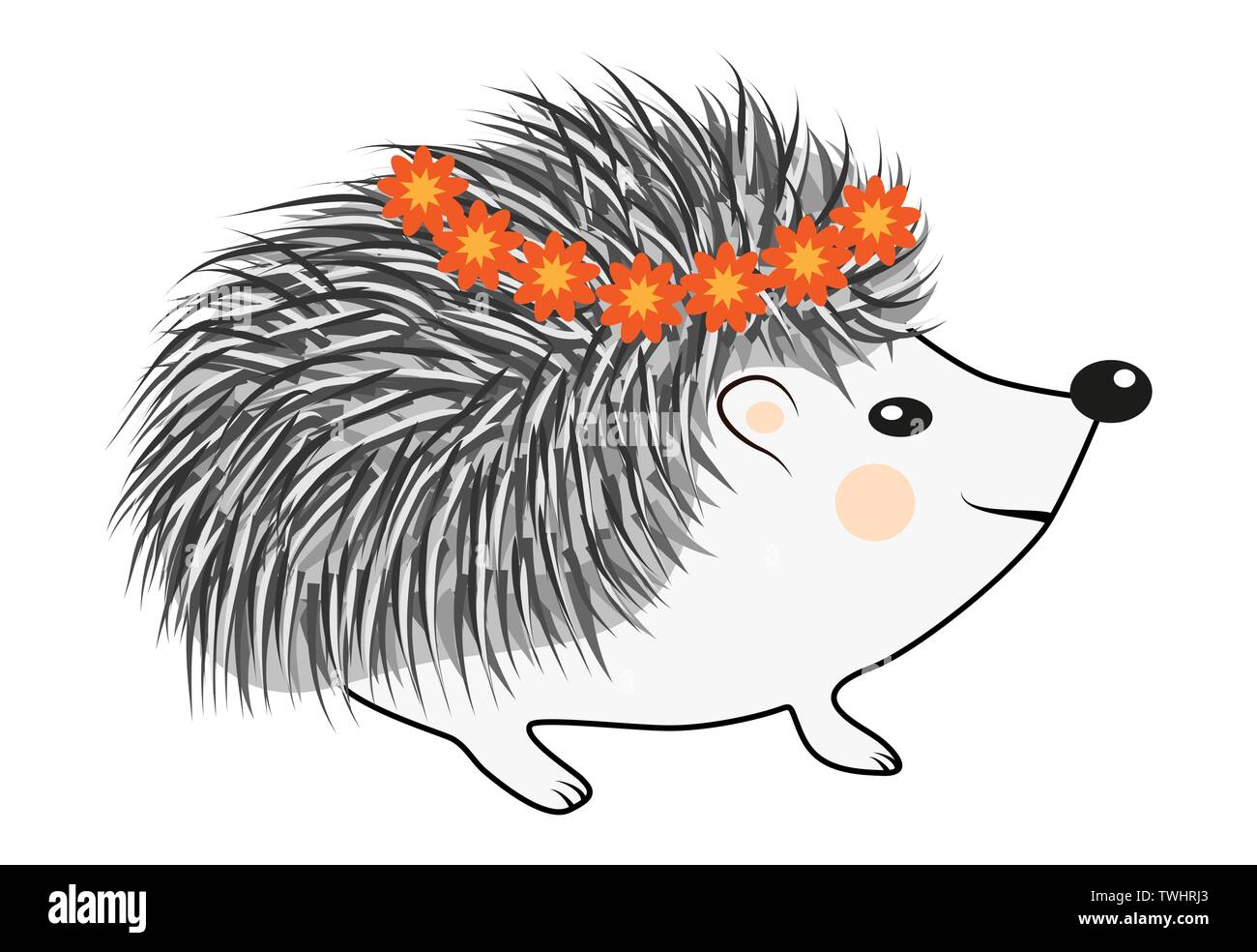 Adorable Igel im modernen Stil. Coole kleine graue Igel im Comic-stil ...