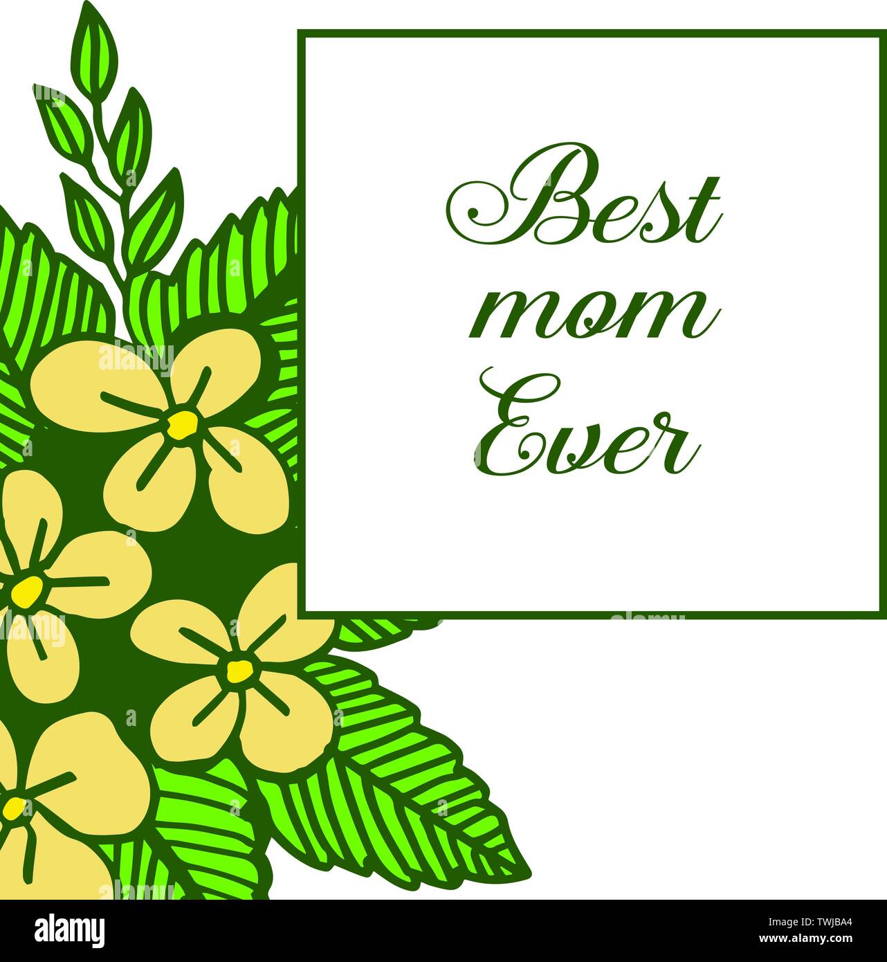 Vector Illustration Stil der Karte beste Mama mit Muster gelber Kranz ...