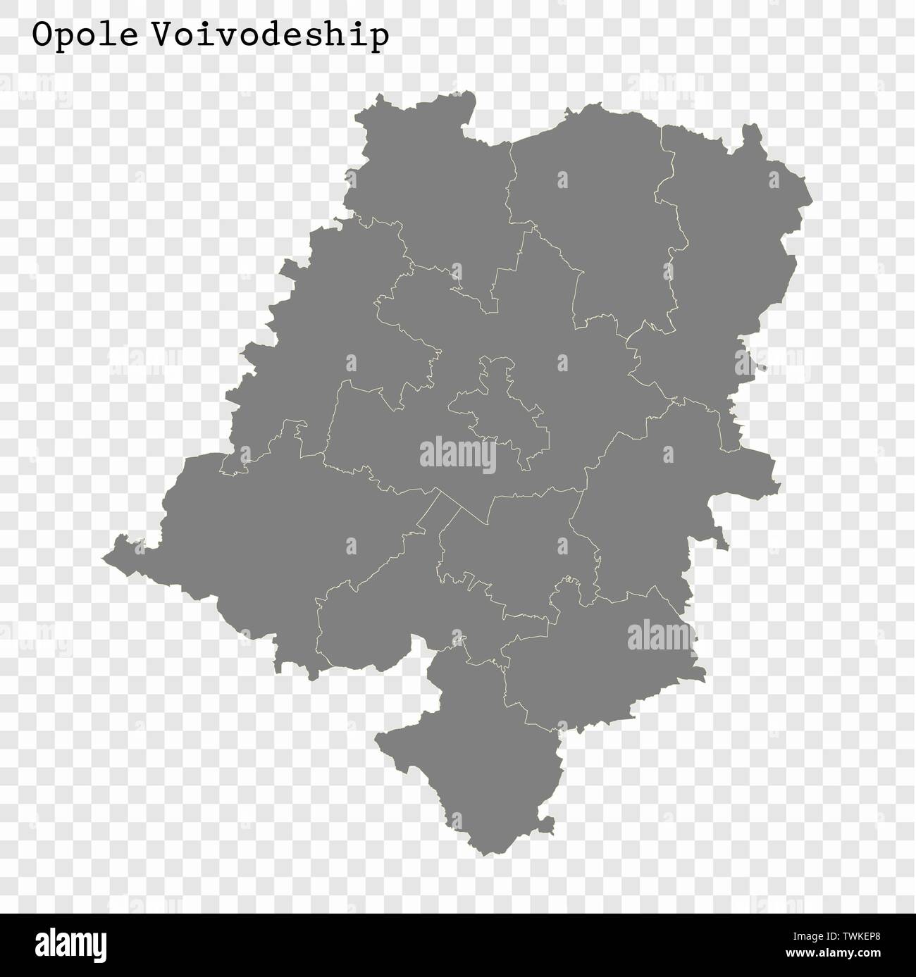 Hohe Qualität Karte von Oppeln ist eine Woiwodschaft Polens mit den ...