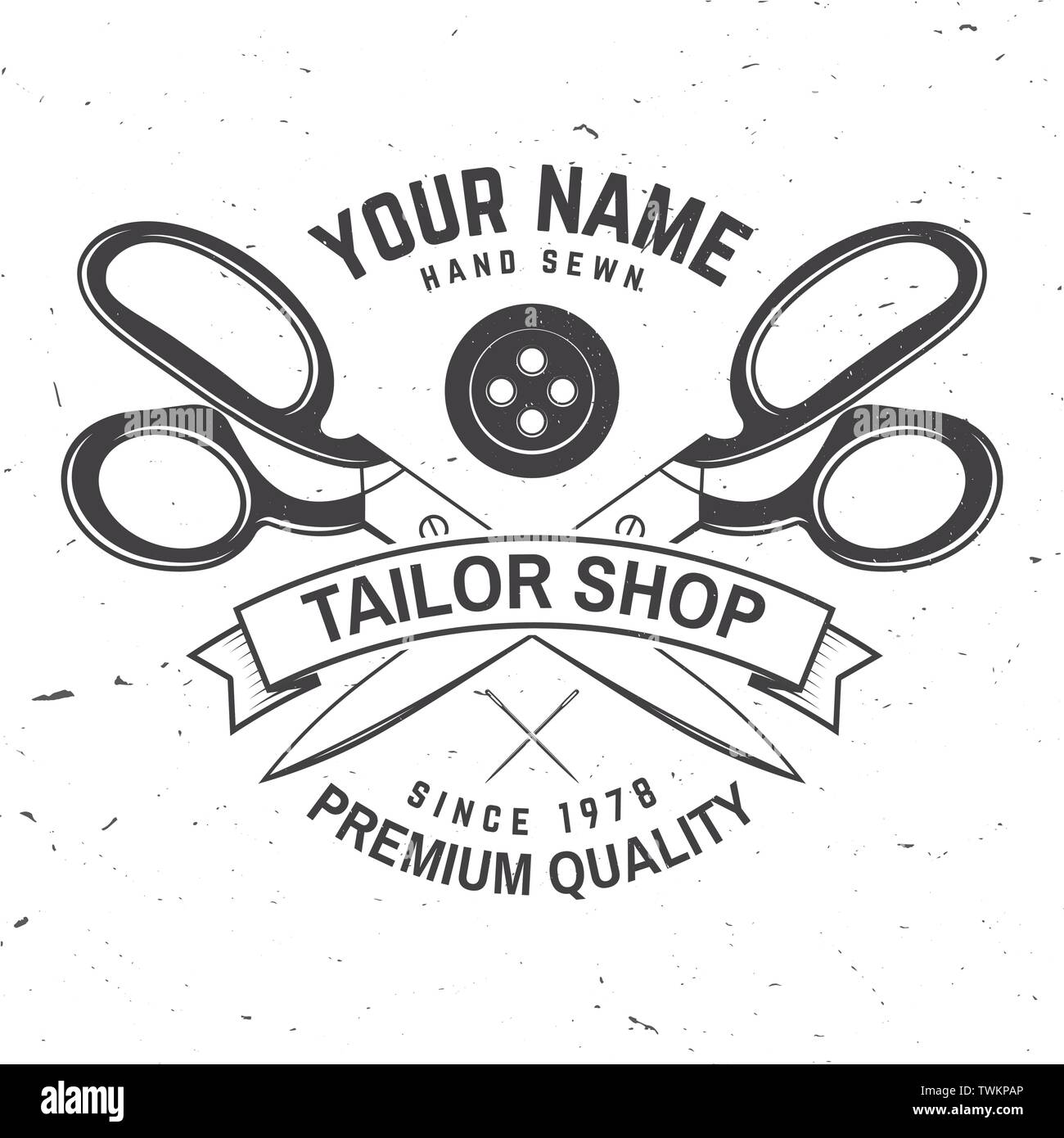 Schere nadel faden logo Stock-Vektorgrafiken kaufen - Alamy