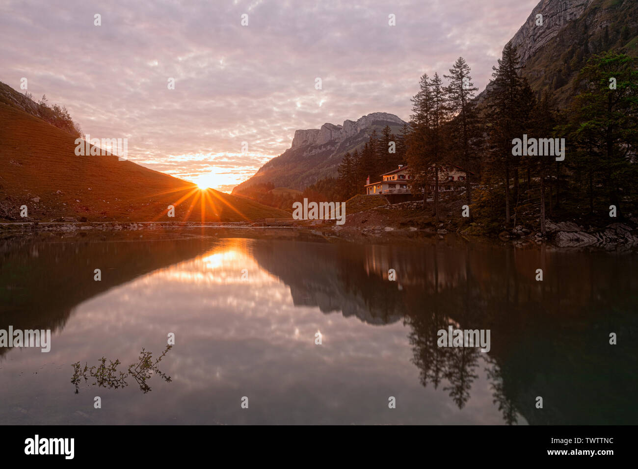 Seealpsee, Wasserauen, Appenzell Innerrhoden, Schweiz, Europa ...