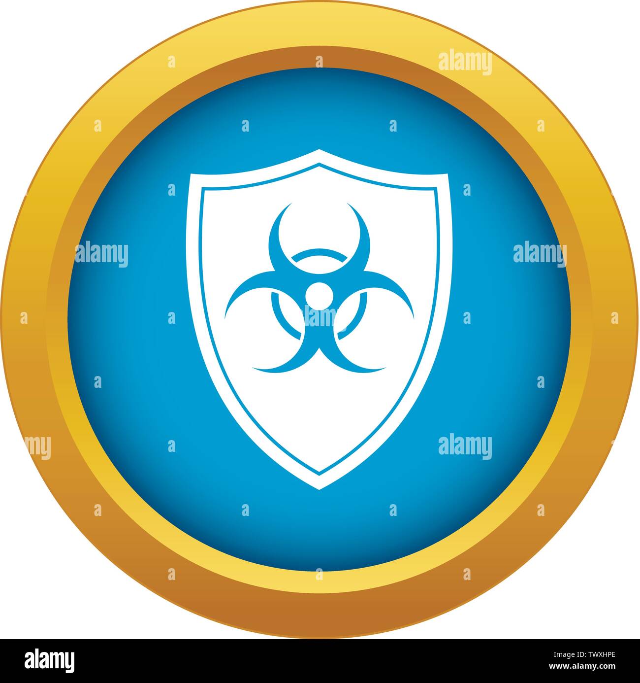 Schild mit einem biohazard Zeichen Symbol blau Vector isoliert Stock ...
