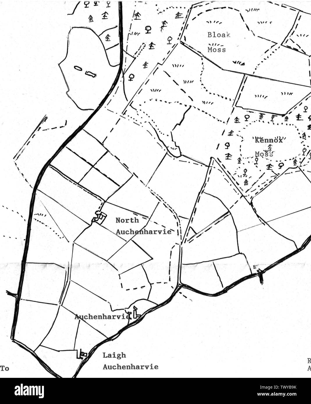 Eine karte von auchenharvie von torranyard -Fotos und -Bildmaterial in ...