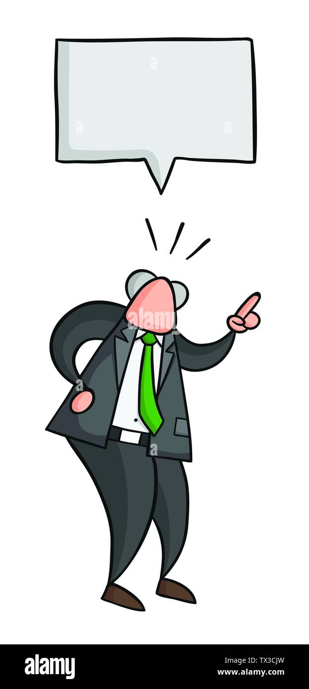 Handgezeichneten Vector Illustration der Chef wütend und sprechen ...